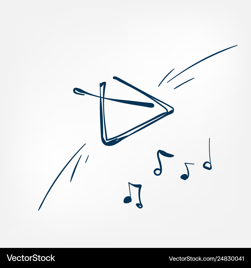 Musical triangle sketch line design music Vector Image