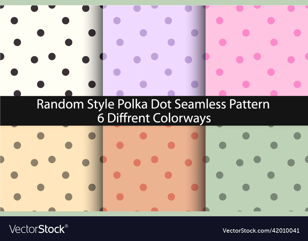 Random style polka dot seamless pattern bundle Vector Image