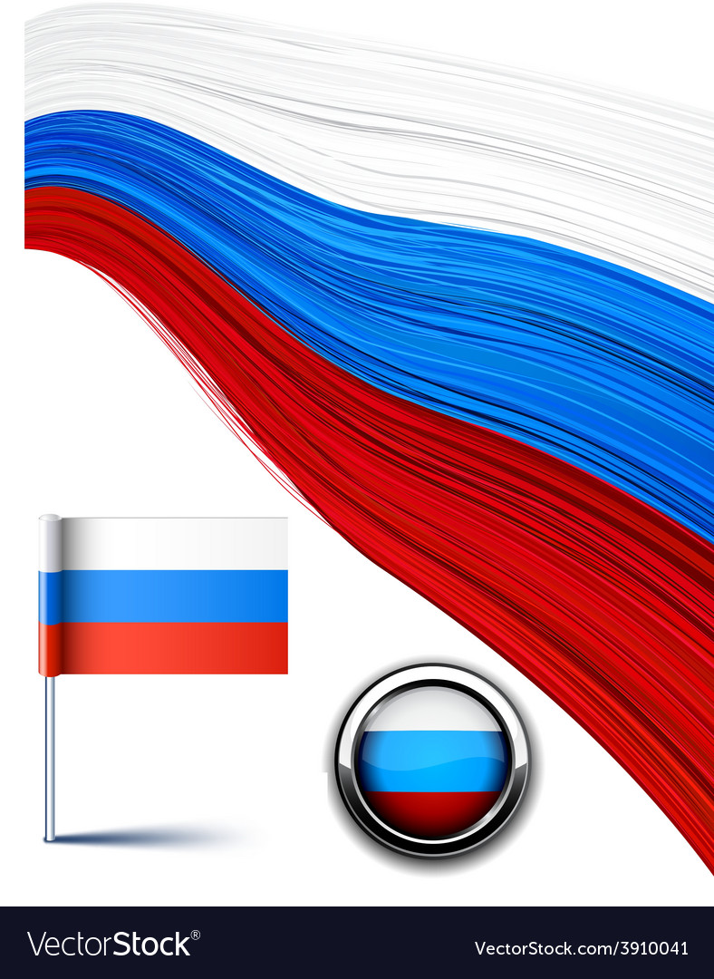 Russian flag Royalty Free Vector Image - VectorStock
