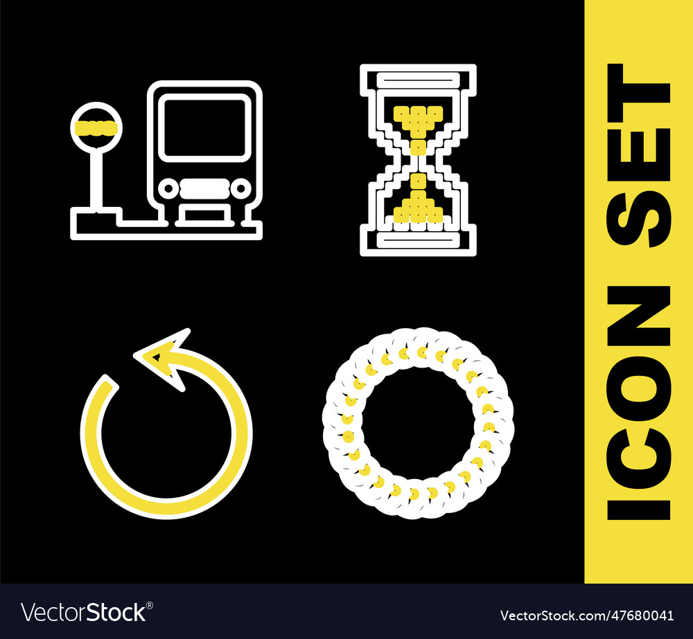 Set line hourglass pixel laurel wreath refresh Vector Image Set line hourglass pixel laurel wreath refresh Vector Image