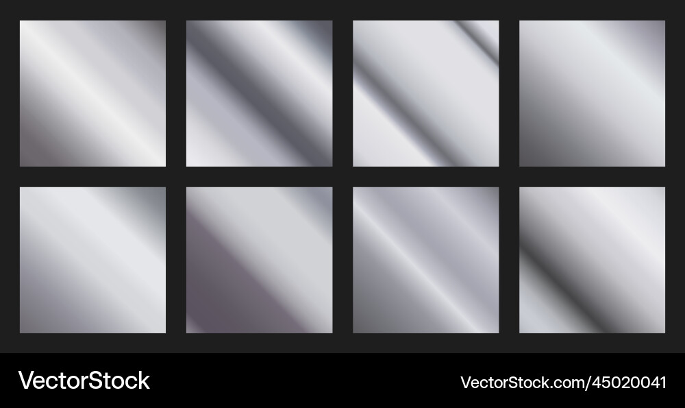 Set of 8 pcs aluminum backgrounds texture Vector Image