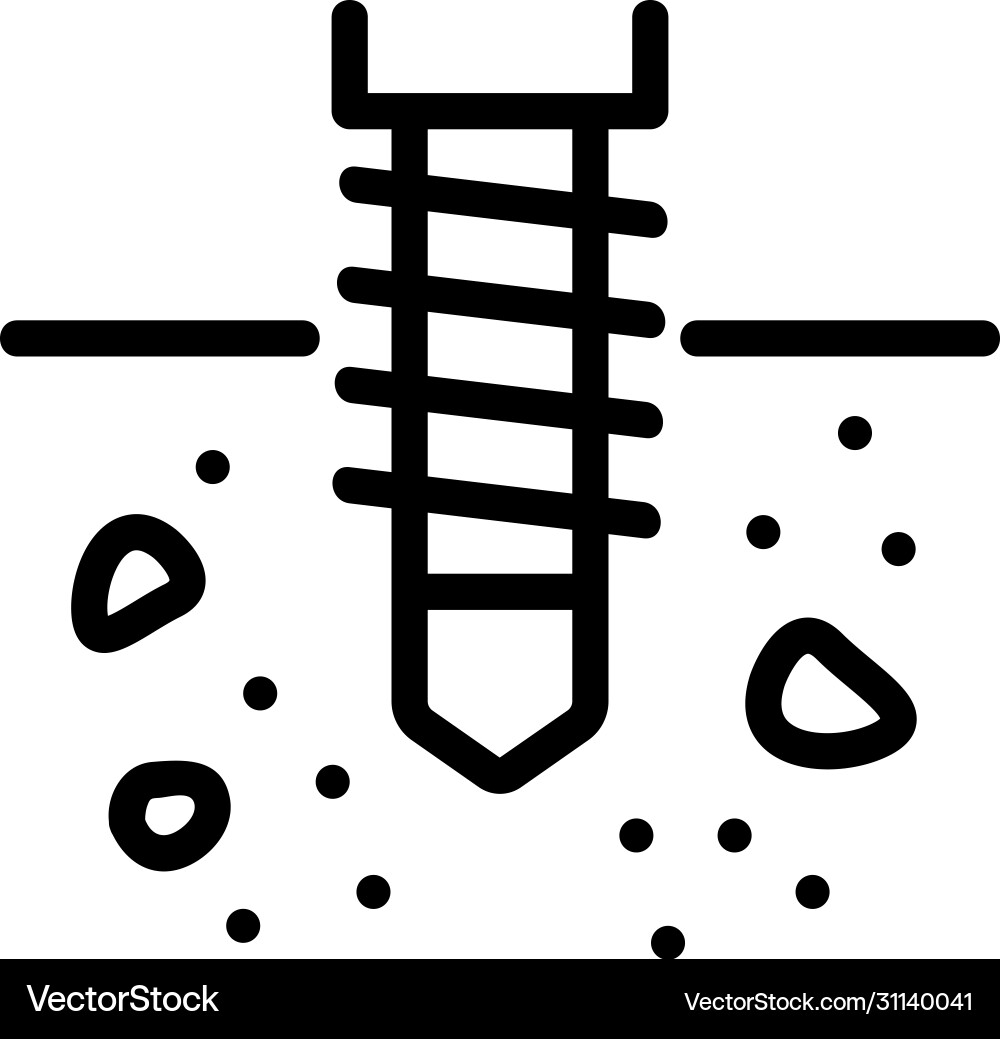 Soil drilling icon outline Royalty Free Vector Image