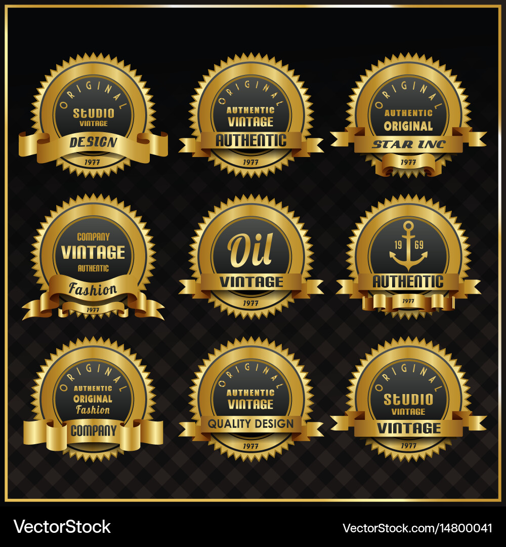 Vintage retro labels symbols set Royalty Free Vector Image