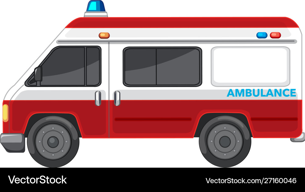 Ambulance van on white background Royalty Free Vector Image