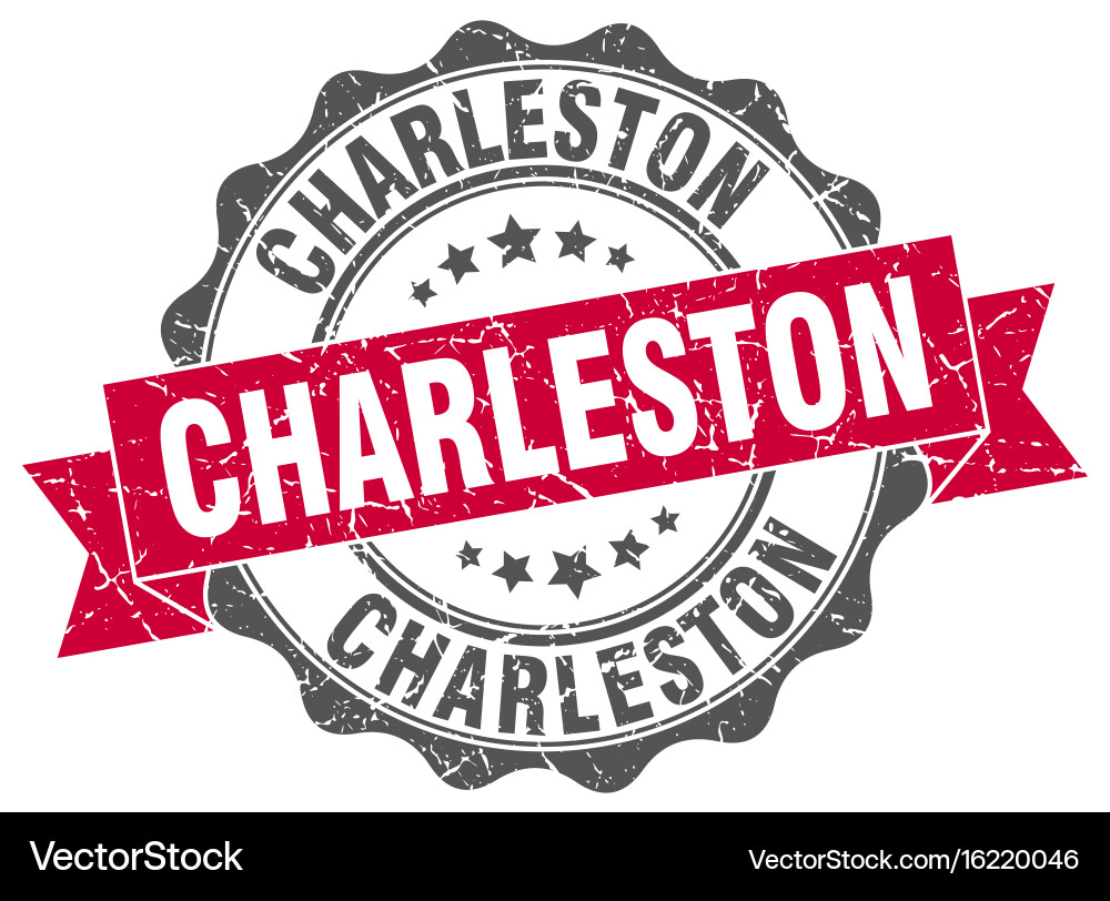 Charleston round ribbon seal Royalty Free Vector Image