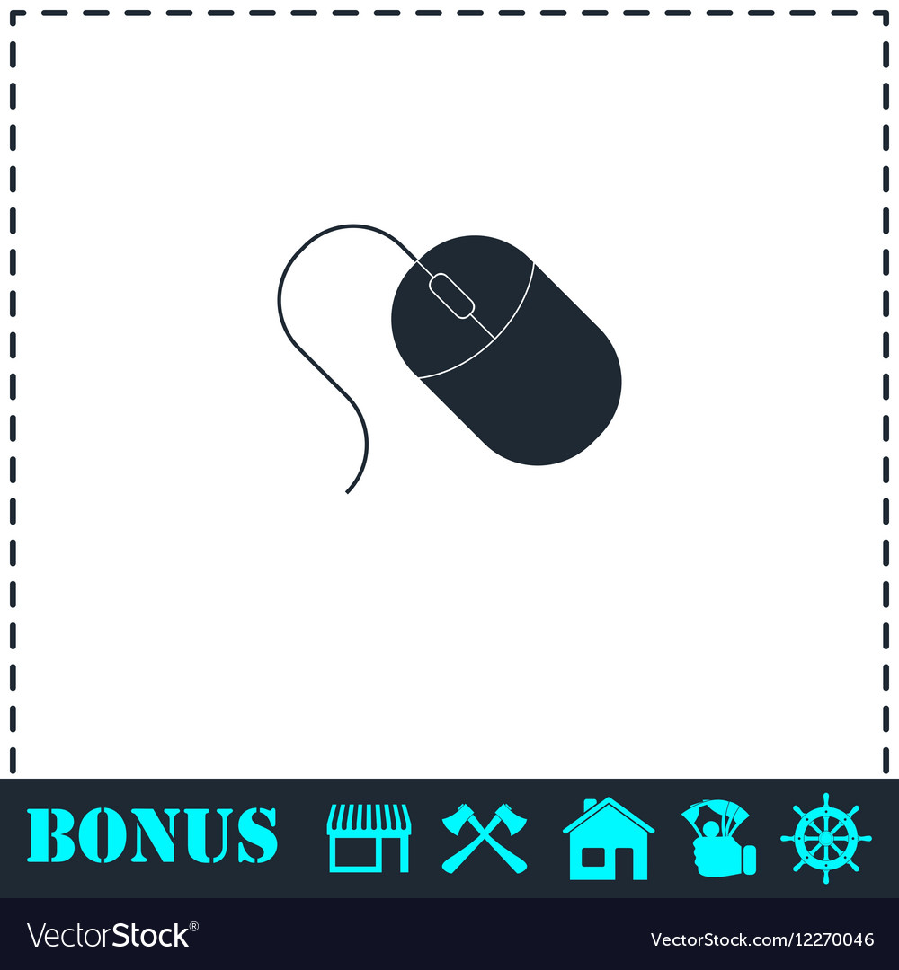 Computer mouse icon flat Royalty Free Vector Image