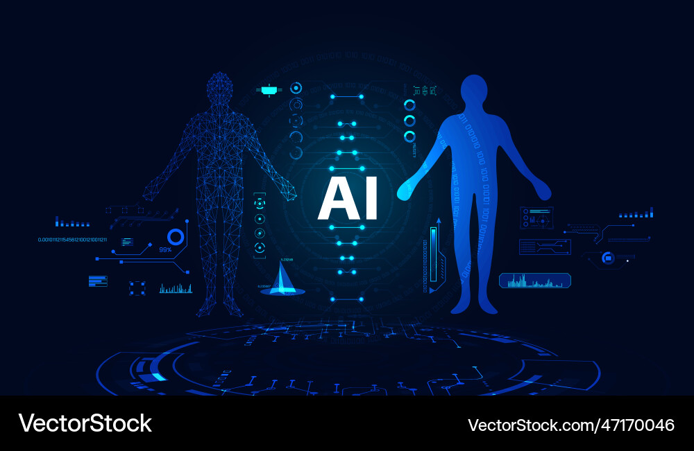 Concept dna human and ai gene editing gene Vector Image