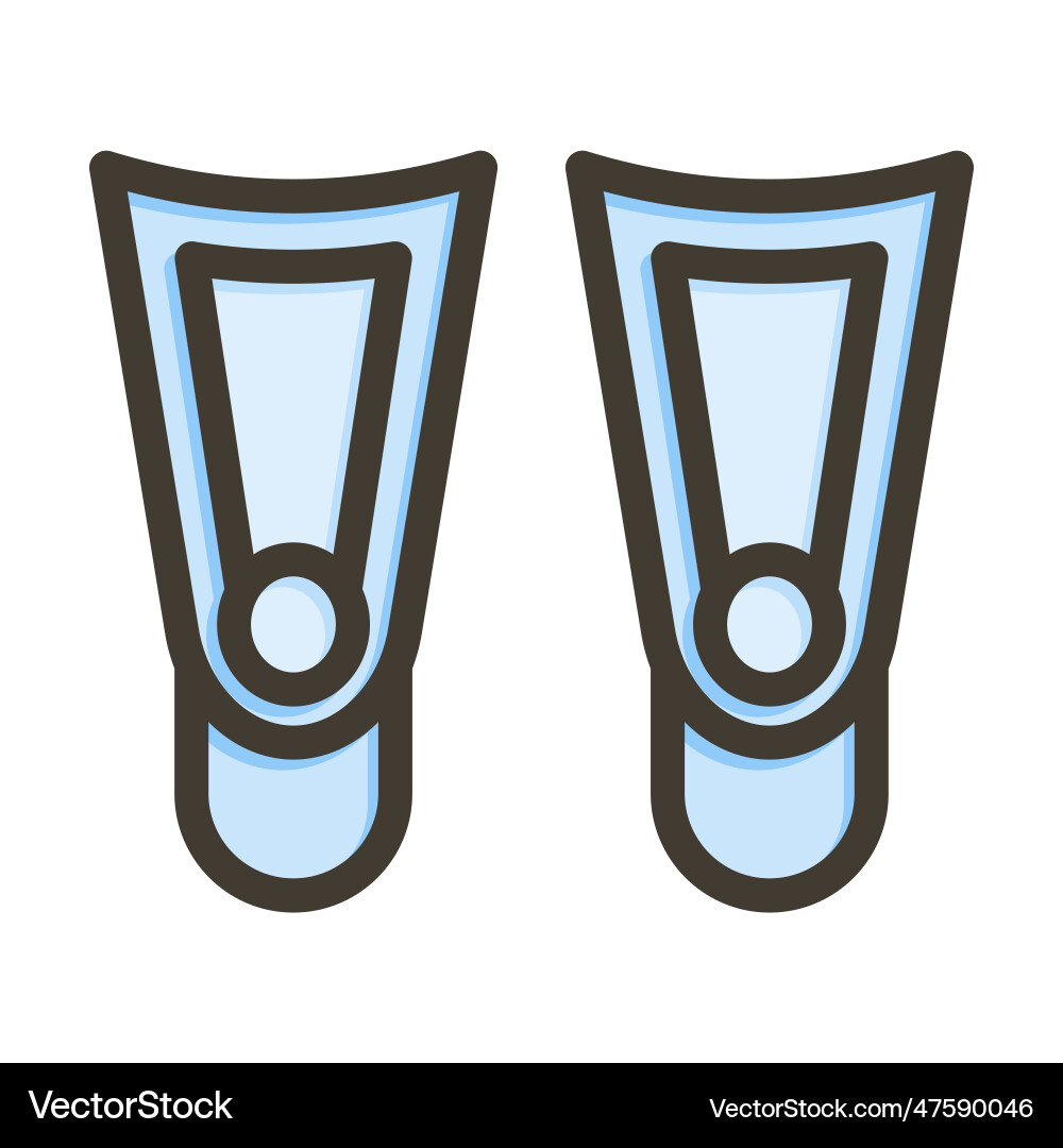 Fins thick line filled colors for personal Vector Image