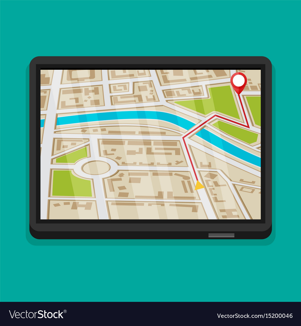 Flat gps navigation Royalty Free Vector Image - VectorStock