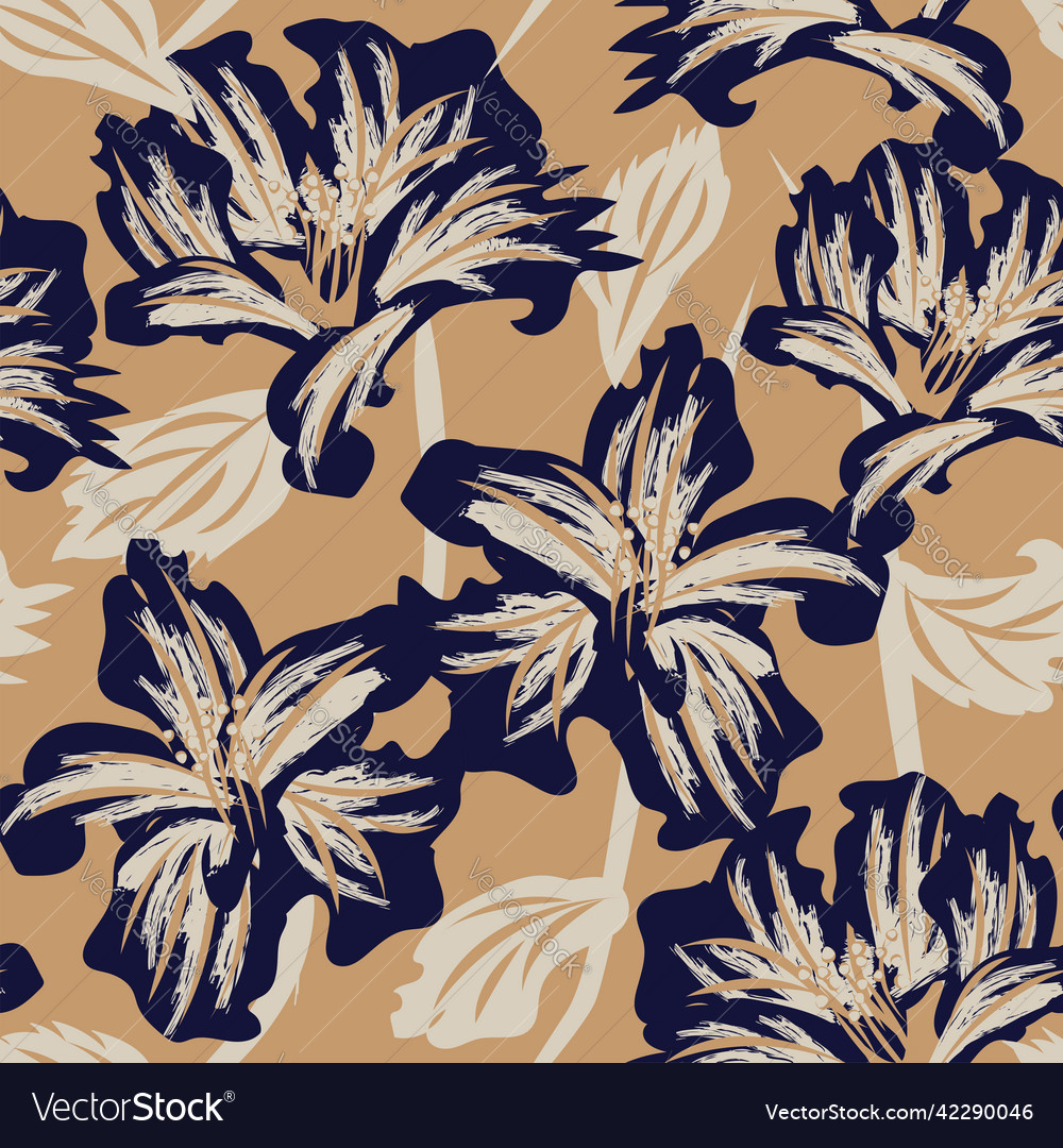 Floral brush strokes seamless pattern design Vector Image