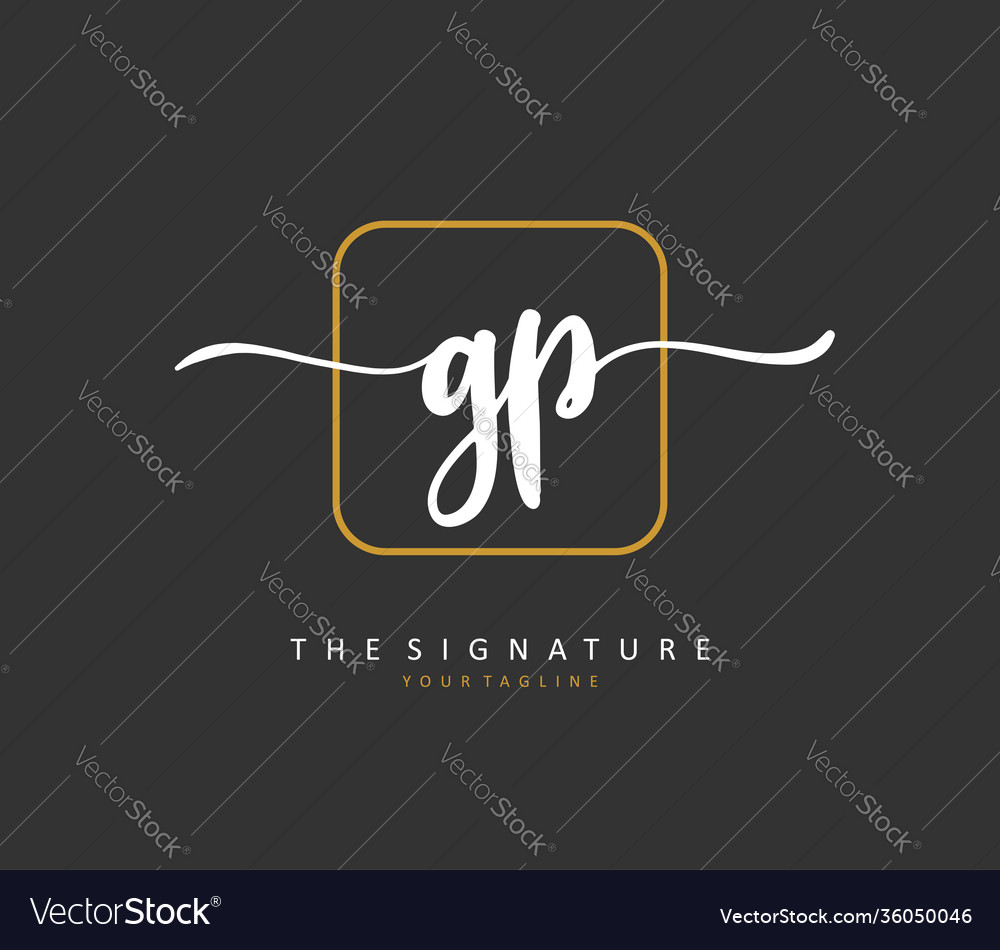 Gp initial letter handwriting and signature logo Vector Image