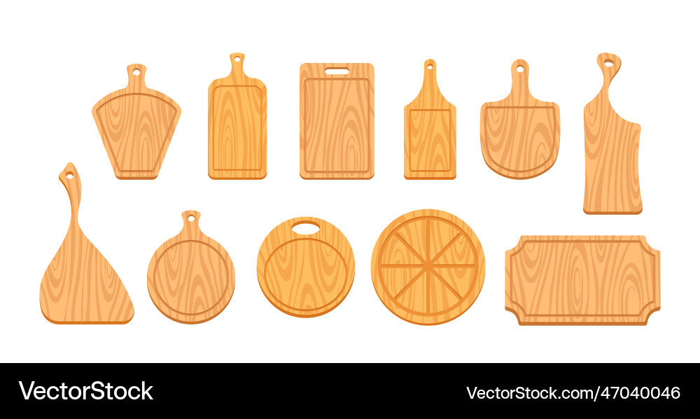 Isolated cutting wood boards icons set tools made Vector Image