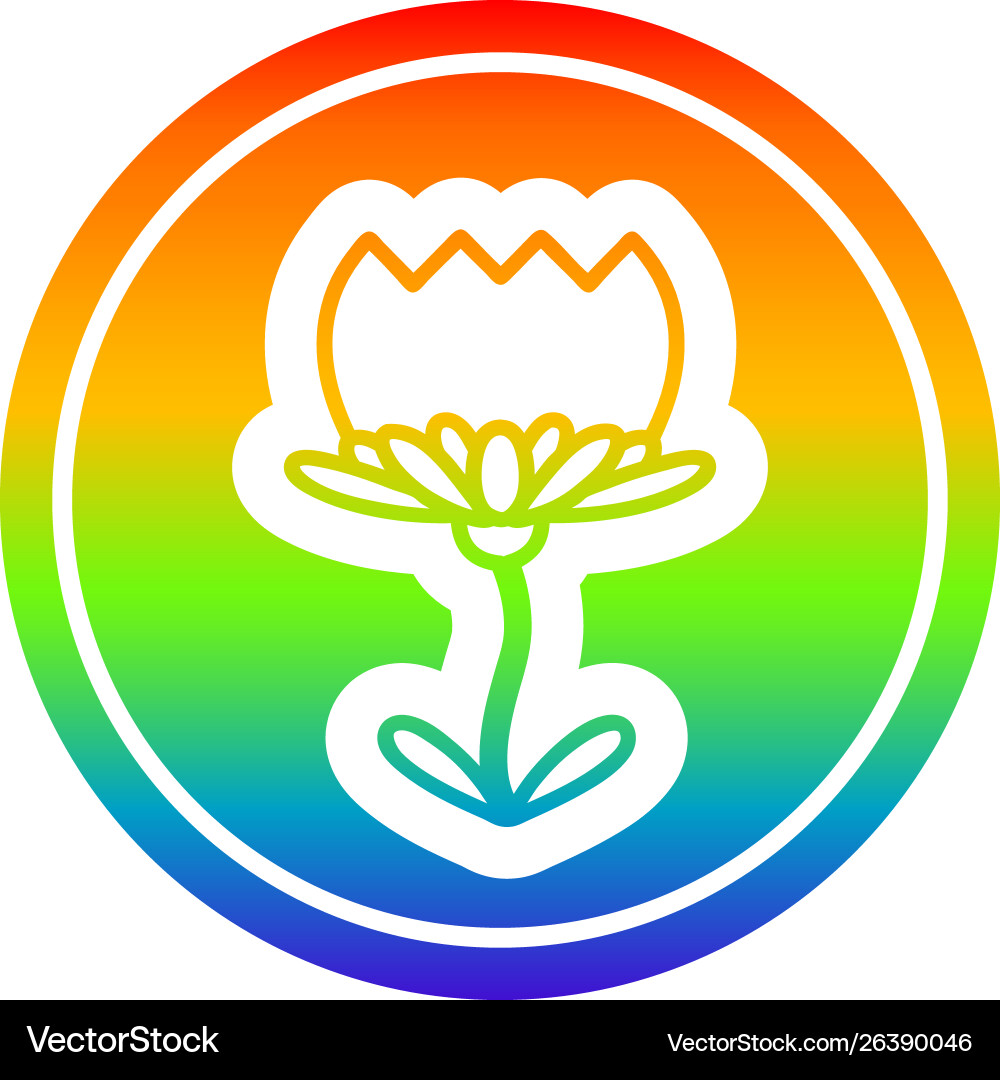 Lotus flower circular in rainbow spectrum Vector Image