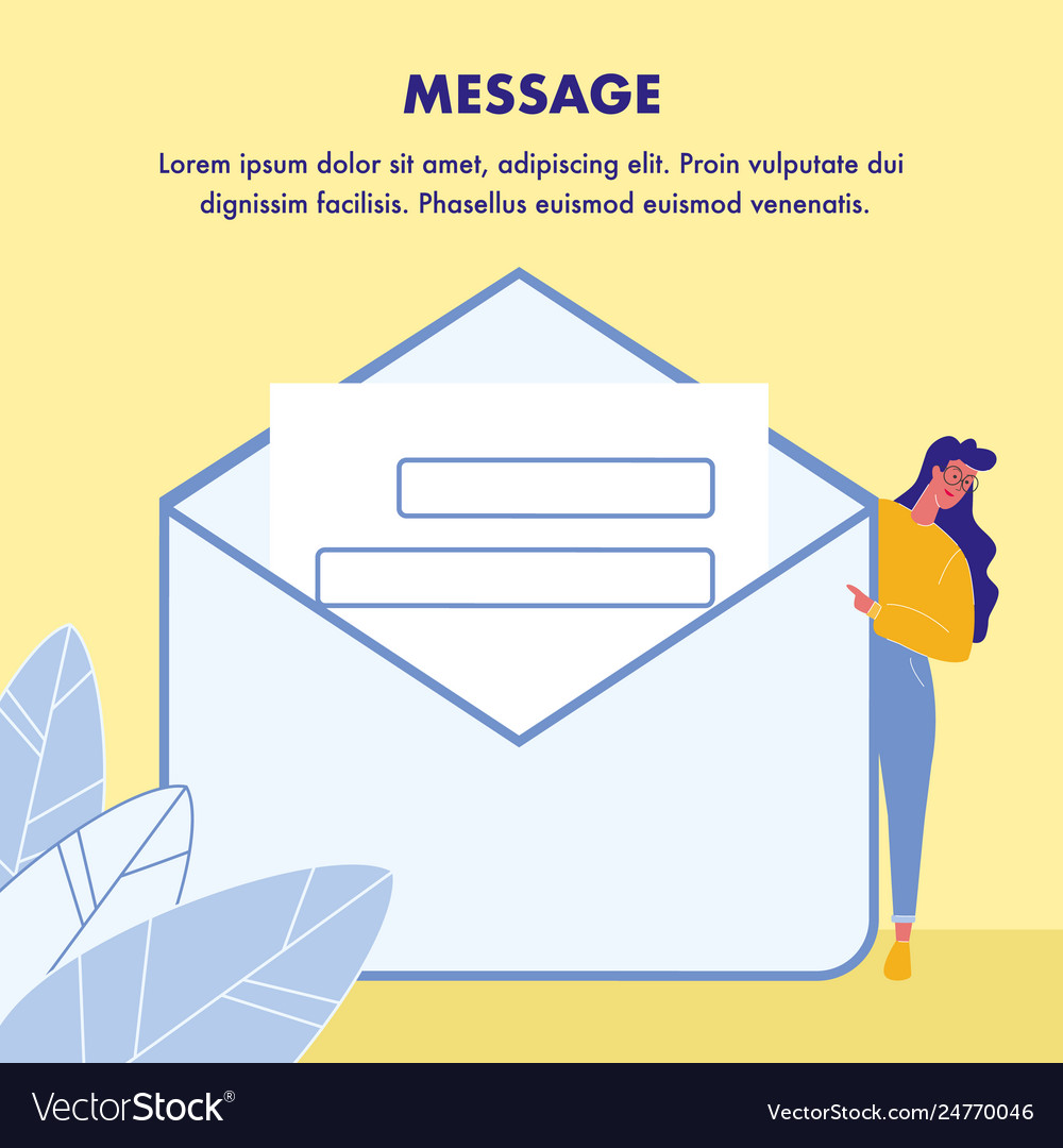 Message poster template with text space Royalty Free Vector