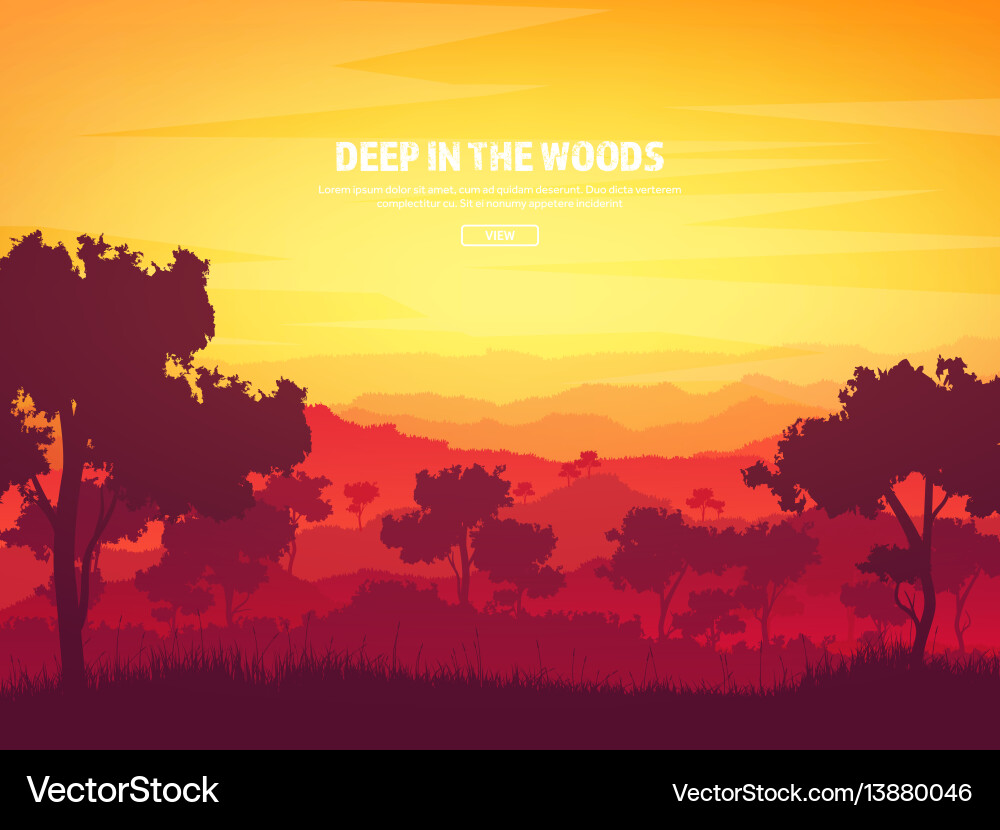 Mountains and forest wild nature landscape Vector Image