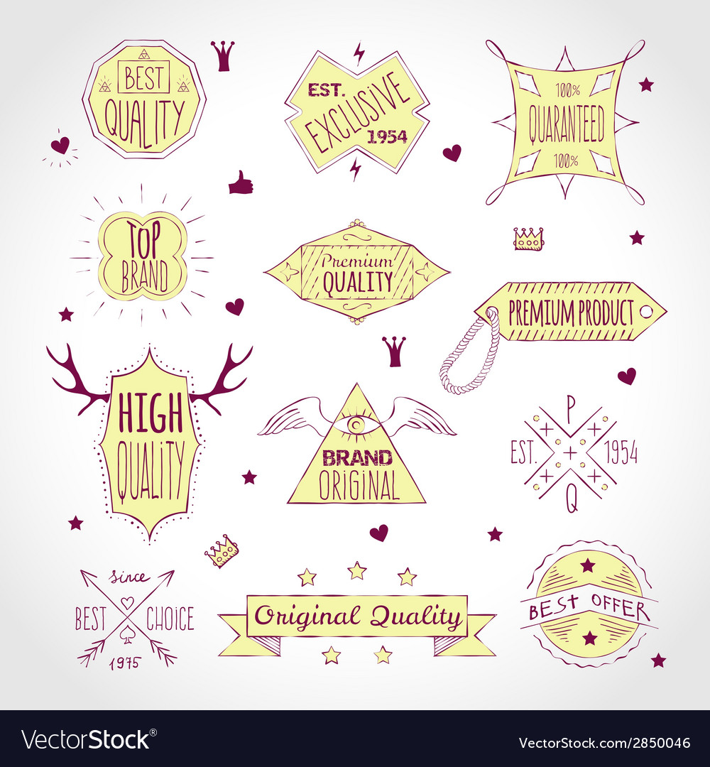 Retro emblems set Royalty Free Vector Image - VectorStock