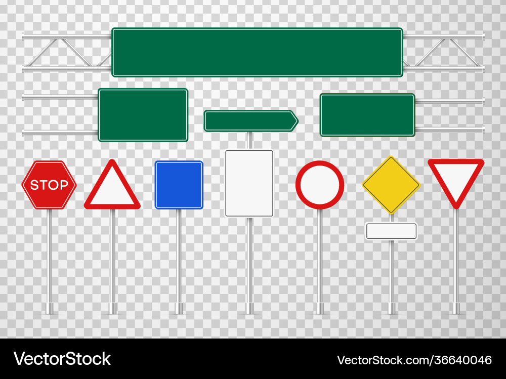 Road signs colorful realistic 3d Royalty Free Vector Image