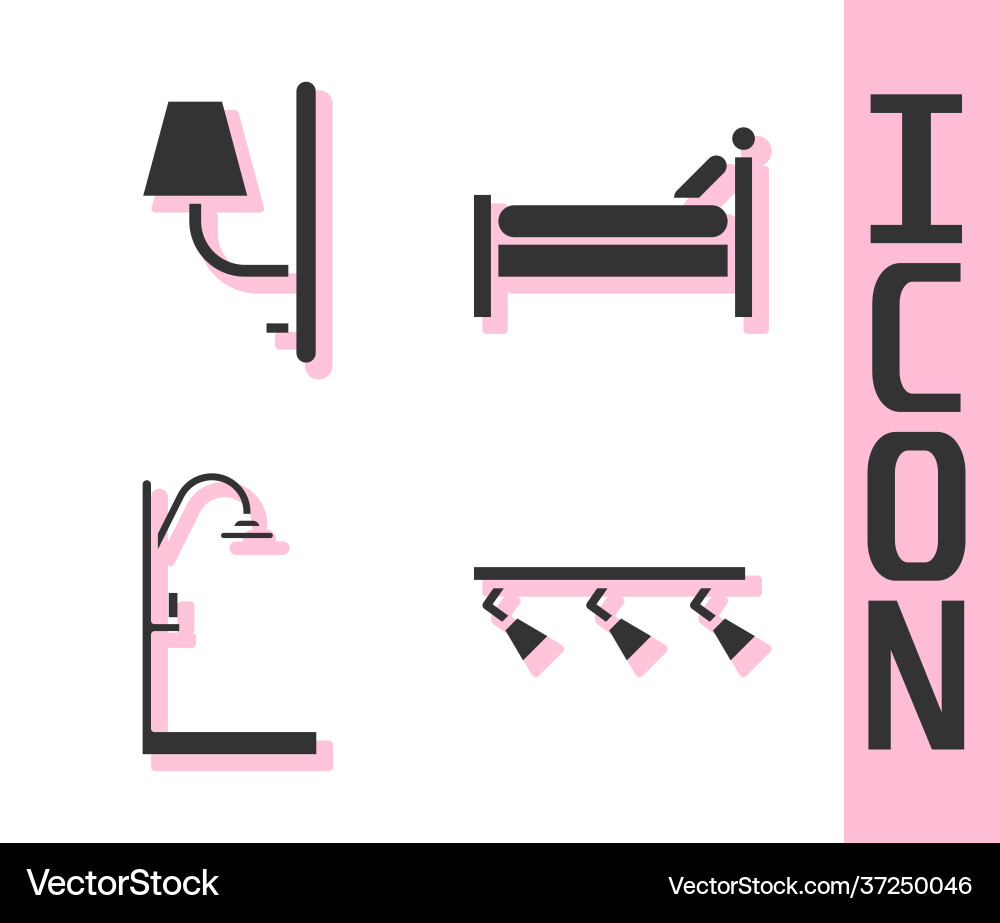 Set led track lights and lamps wall sconce Vector Image