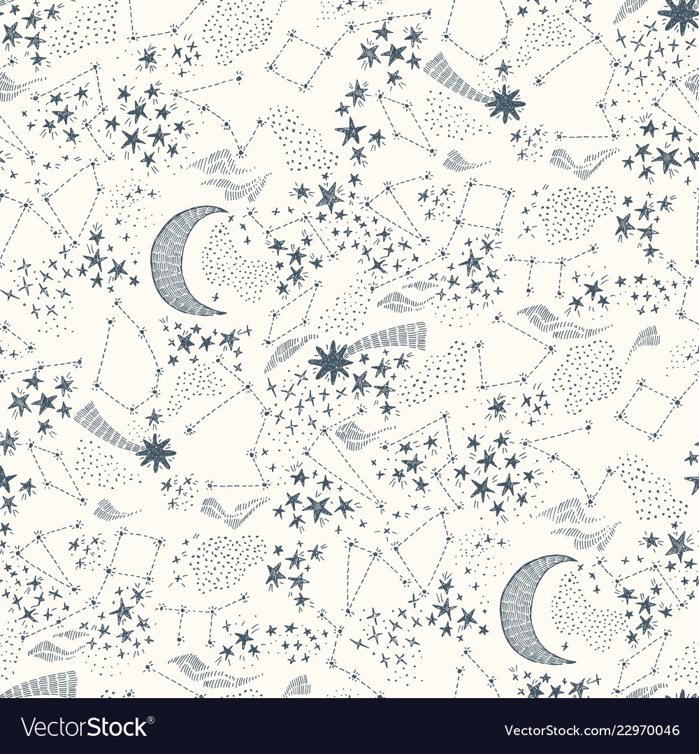 Starry sky seamless pattern-01 Royalty Free Vector Image