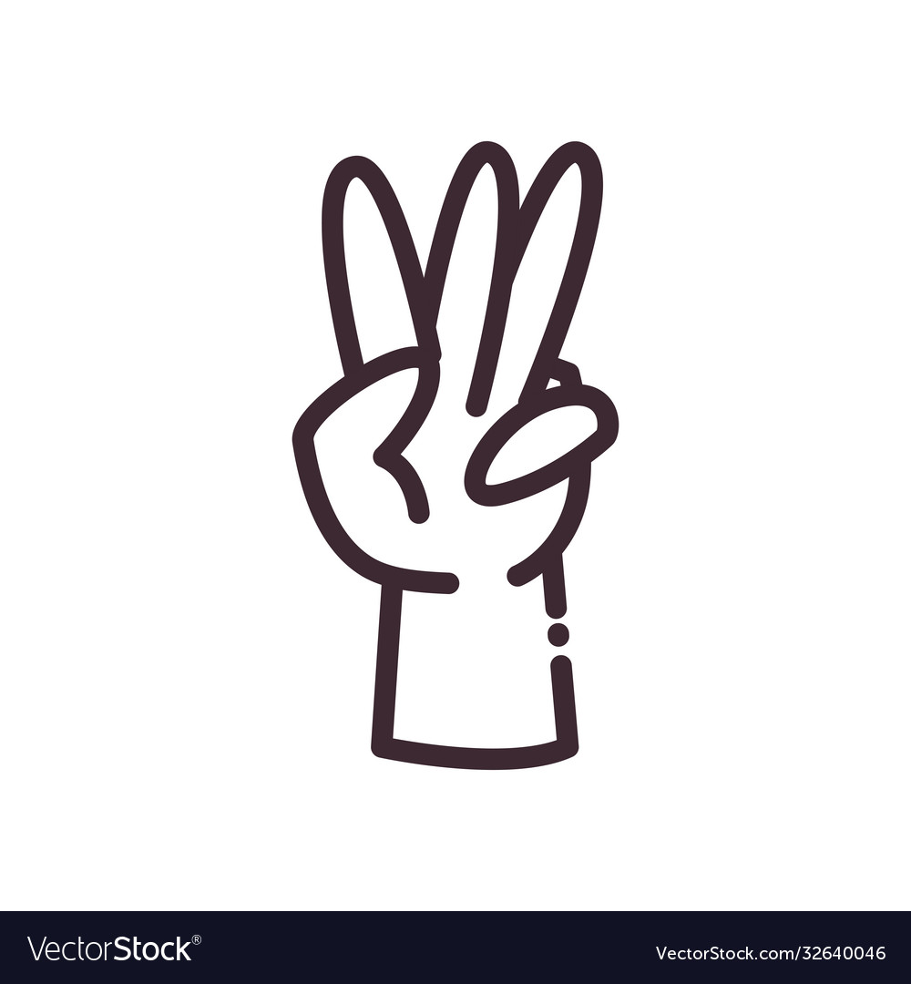 Three gesture with hand line style icon Royalty Free Vector