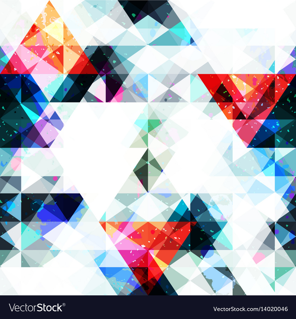 Triangle seamless pattern with grunge effect Vector Image