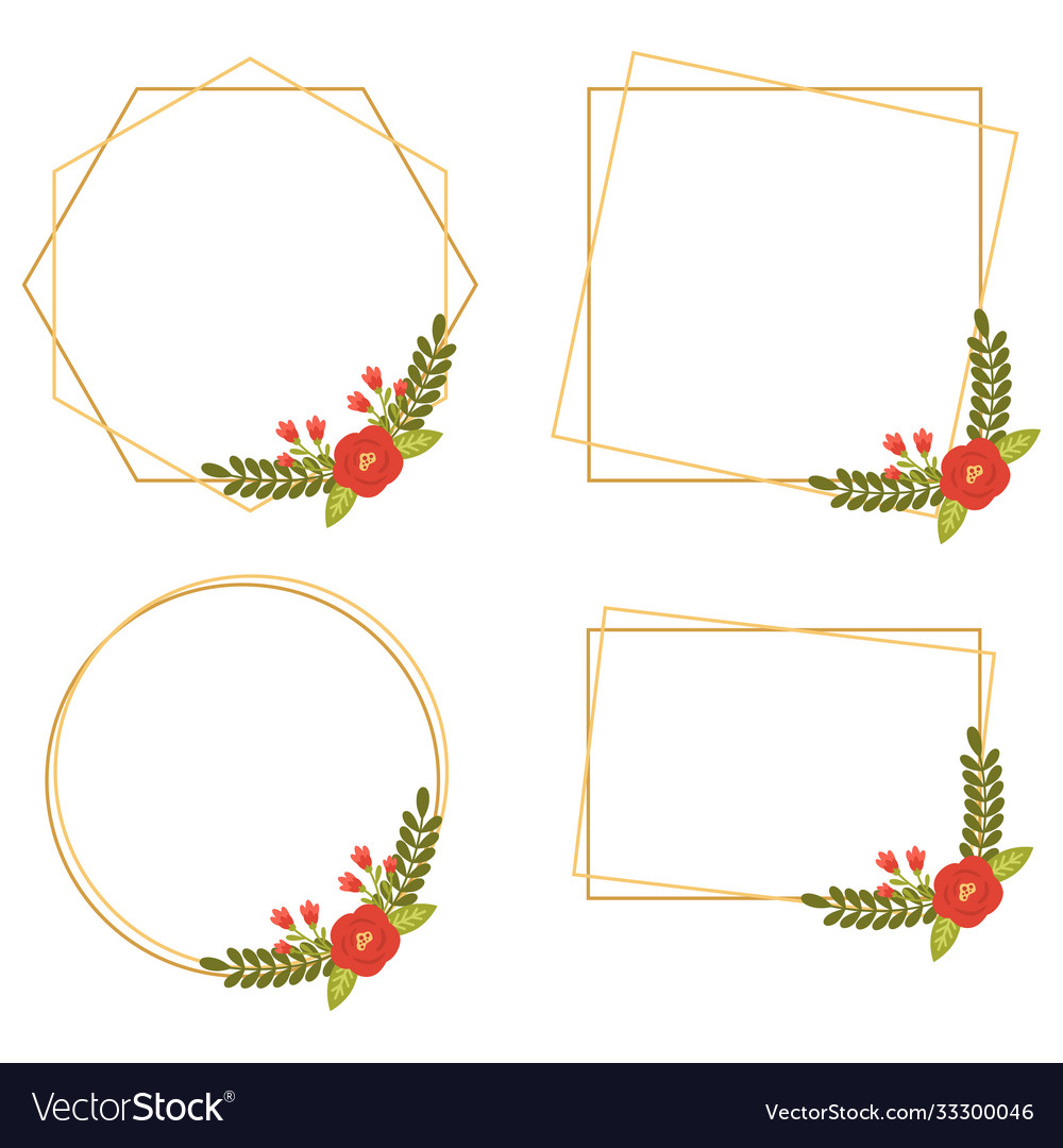 Vintage wedding geometric floral frames Royalty Free Vector