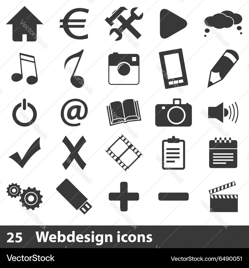 25 webdesign icons set Royalty Free Vector Image