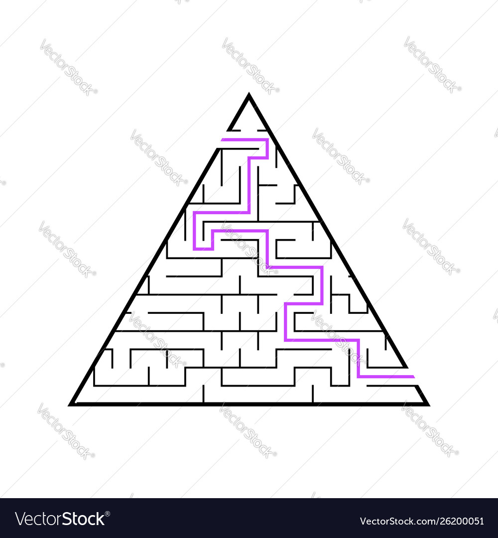 A triangular labyrinth pyramid with black Vector Image