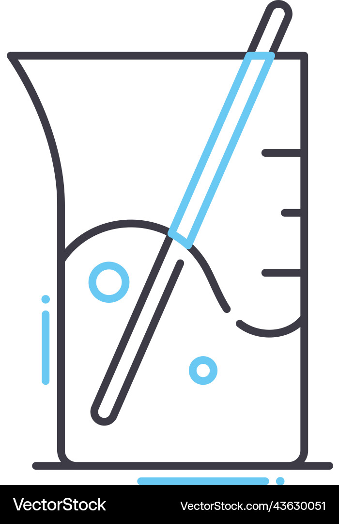 Beaker line icon outline symbol Royalty Free Vector Image