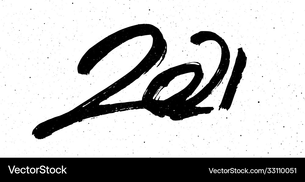 Calligraphy for 2021 new year ox Royalty Free Vector Image