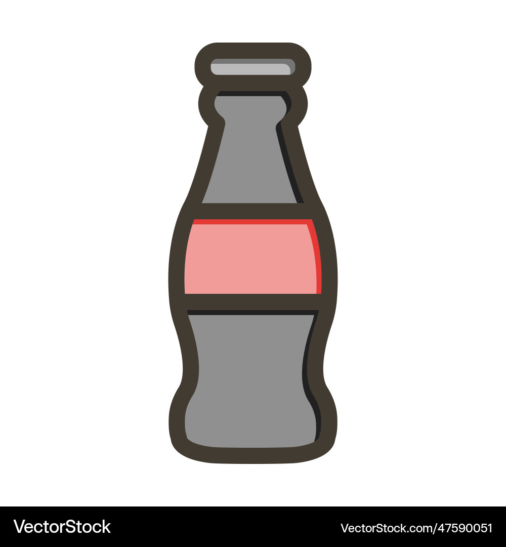 Cola thick line filled colors for personal Vector Image