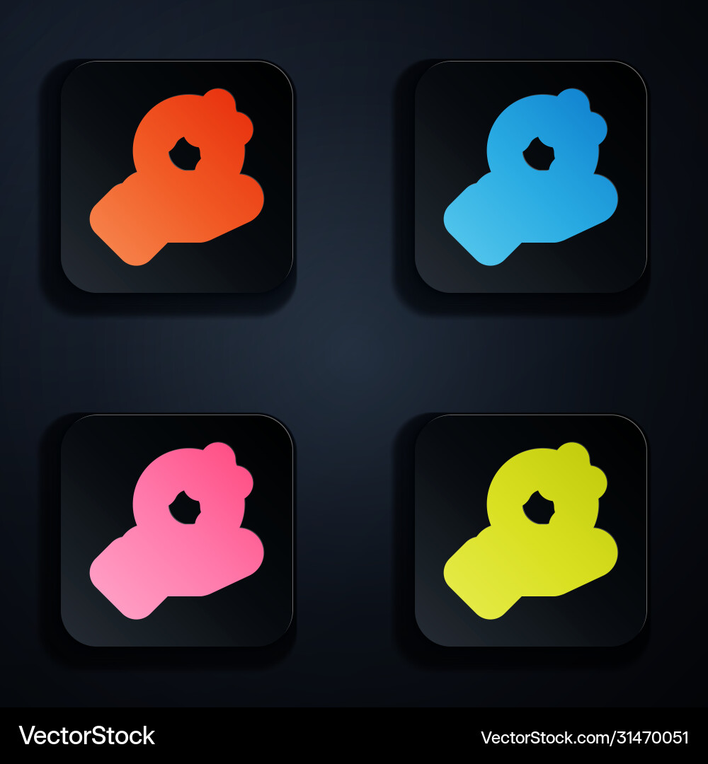 Color neon line magic ball on hand icon isolated Vector Image