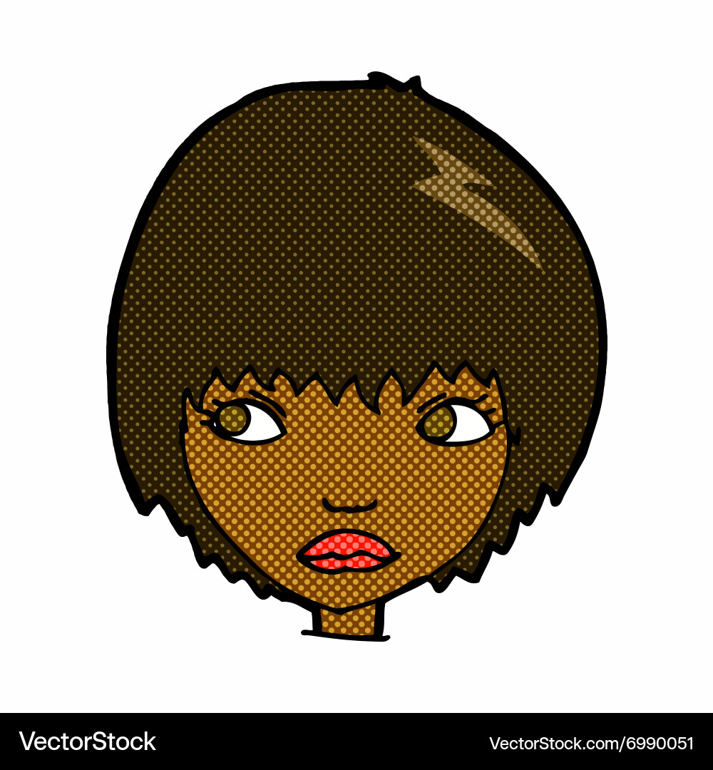 Comic cartoon unhappy girl Royalty Free Vector Image