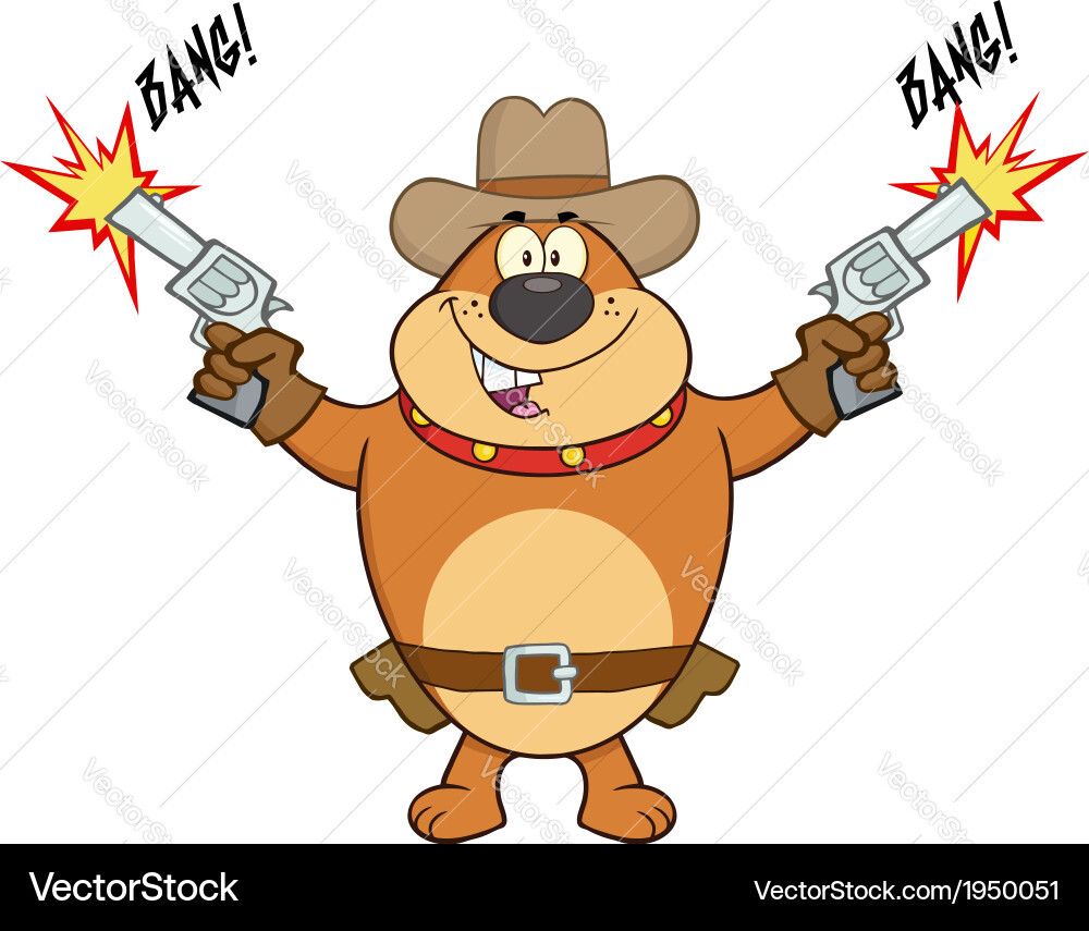 Cowboy dog cartoon Royalty Free Vector Image - VectorStock