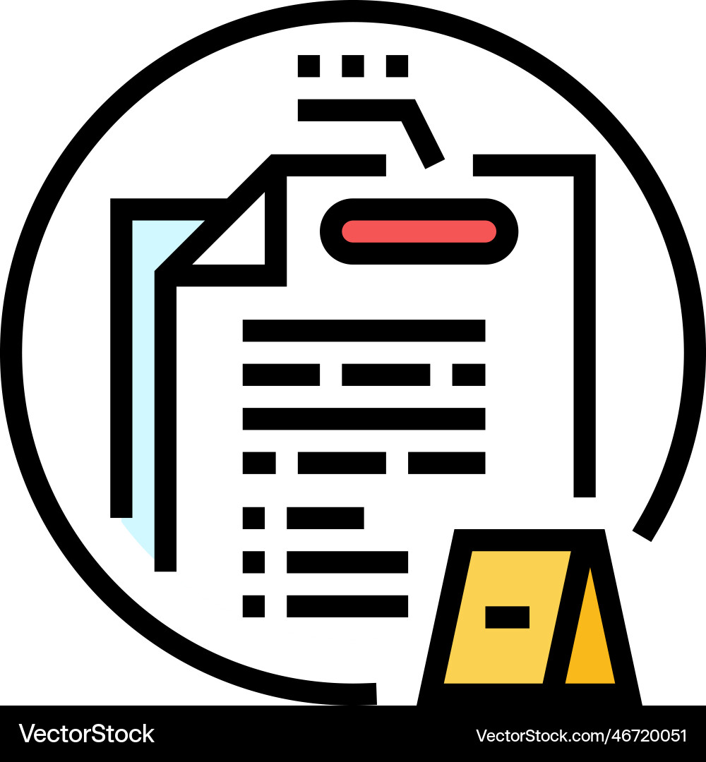 Documentary evidence crime color icon Royalty Free Vector