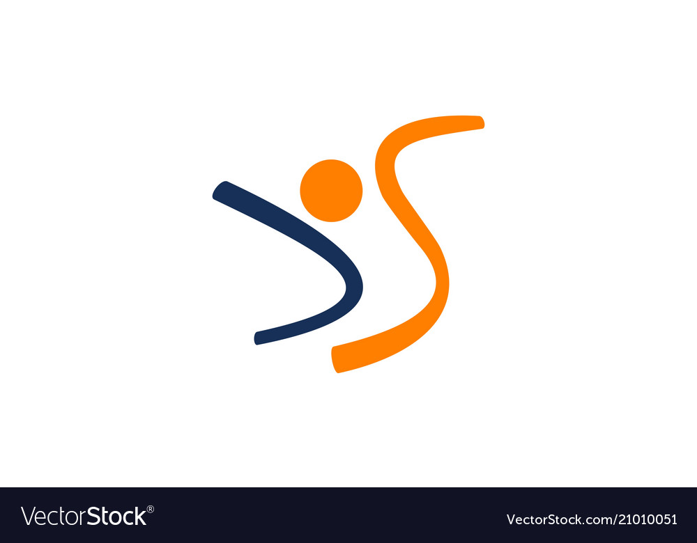 Dynamic pose logo design template Royalty Free Vector Image