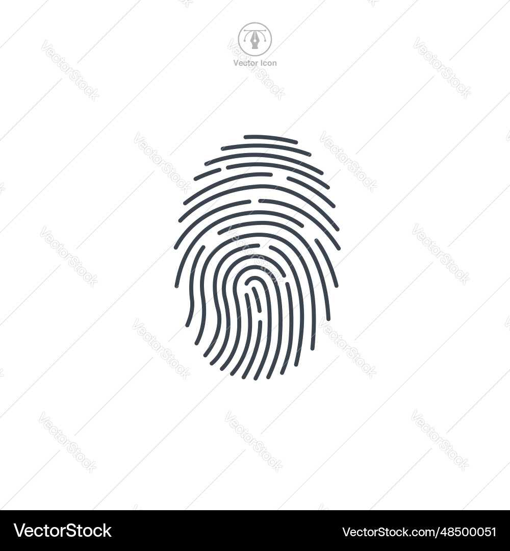 Fingerprint icon symbol isolated on white Vector Image