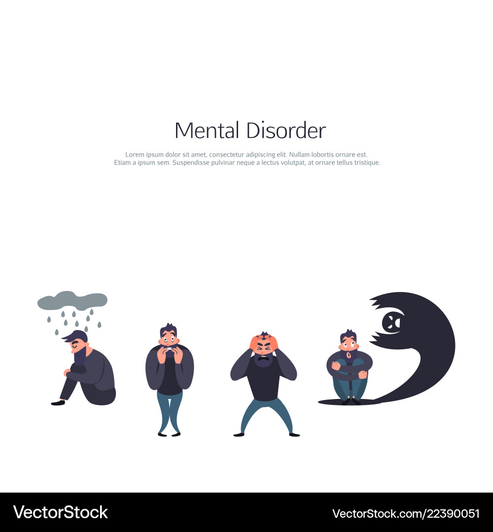 Group of people with psychology problem Royalty Free Vector