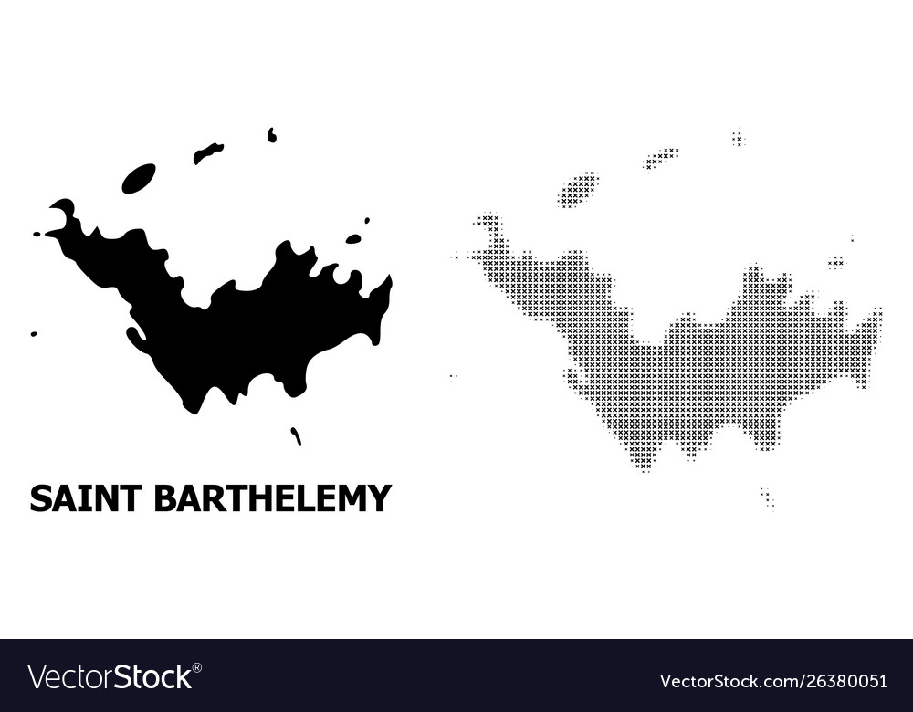 Halftone pattern and solid map saint Royalty Free Vector