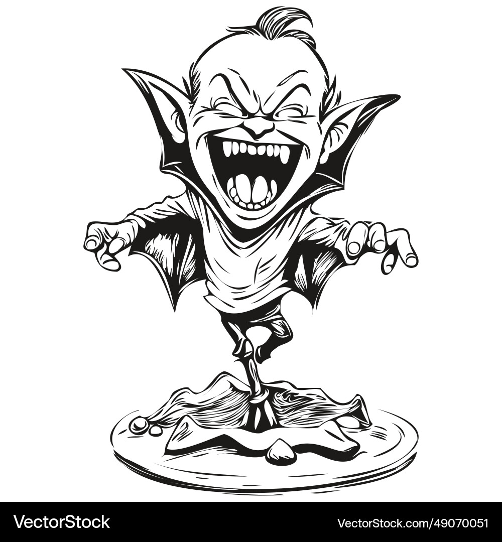 Haunting hand-drawn vampire presence in halloween Vector Image