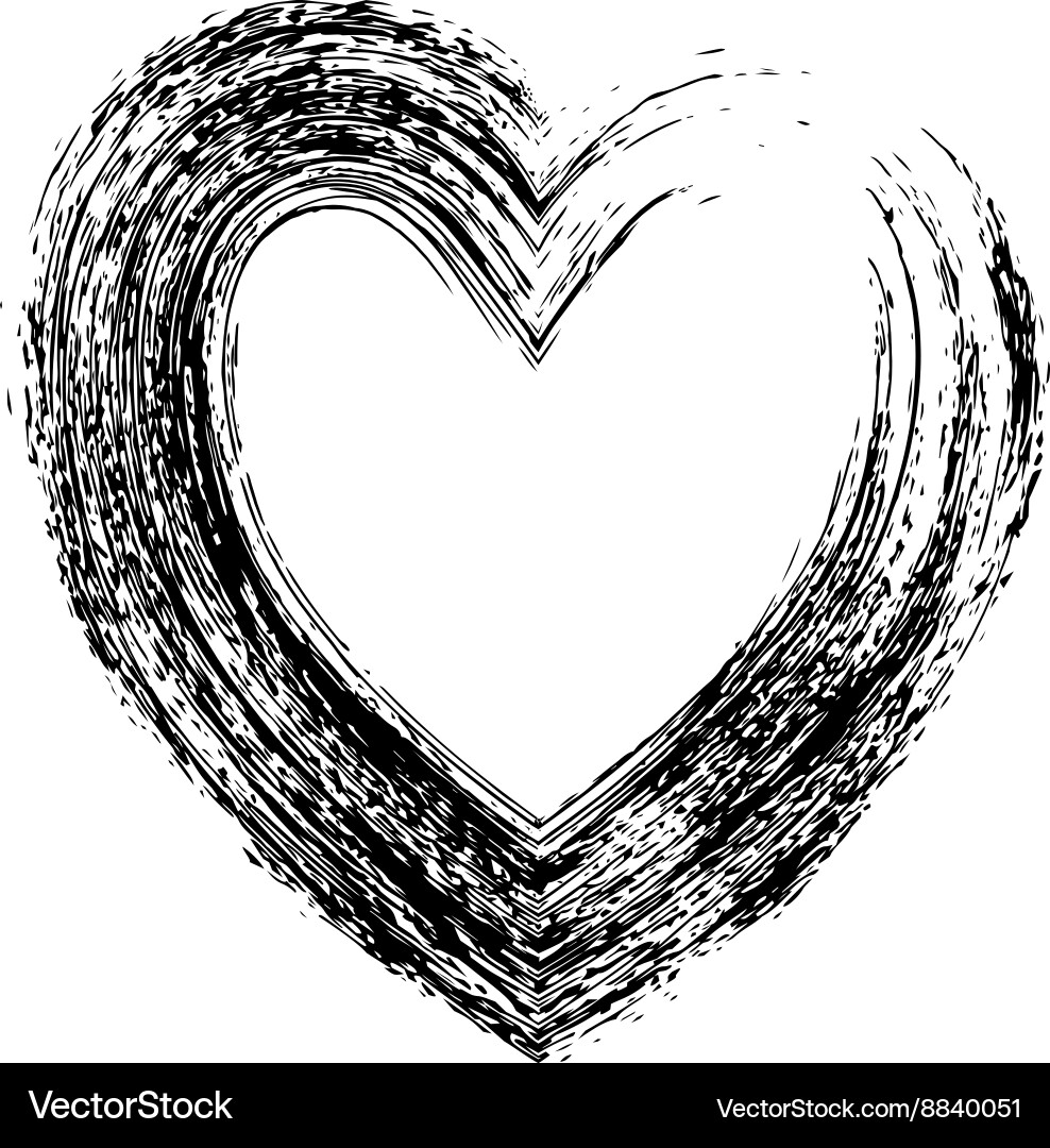 Heart shape symbol love black Royalty Free Vector Image