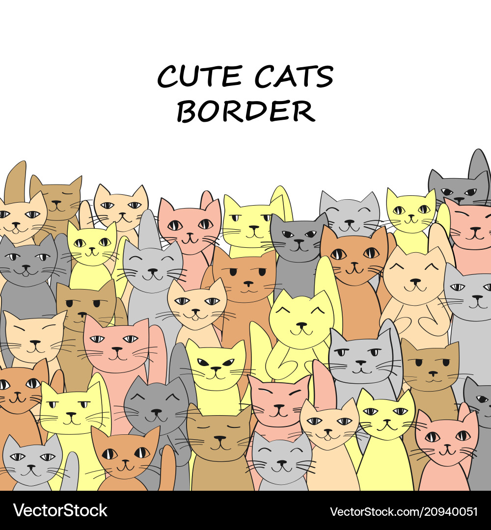 Horizontal cats banner with place for text Vector Image