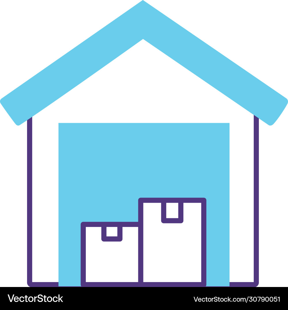 Pile boxes in warehouse delivery service line Vector Image