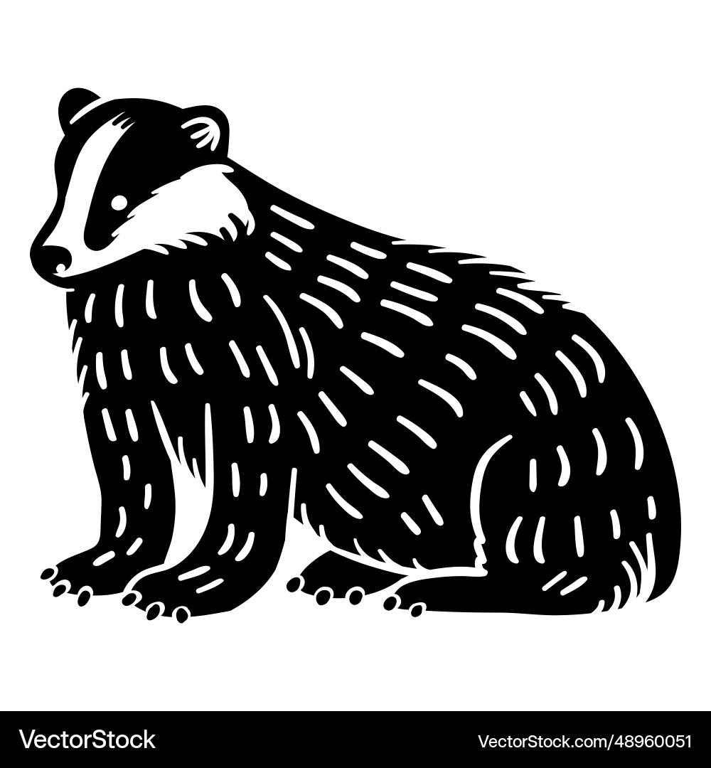 Raccoon animal cut-out Royalty Free Vector Image