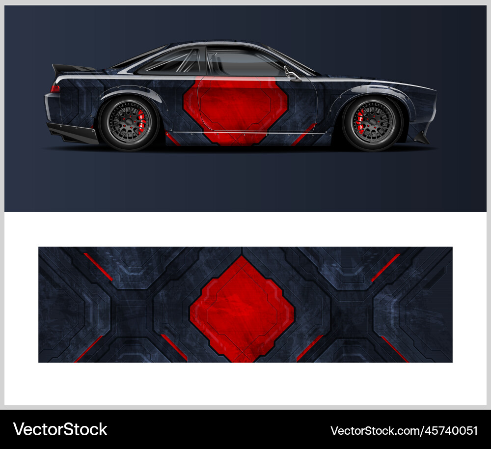 Race car wrap decal designs abstract racing Vector Image