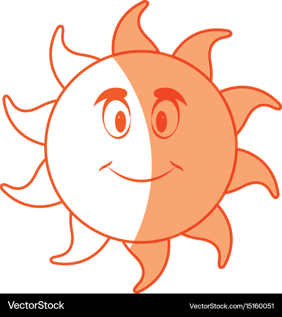 Smiling funny cartoon sun Royalty Free Vector Image