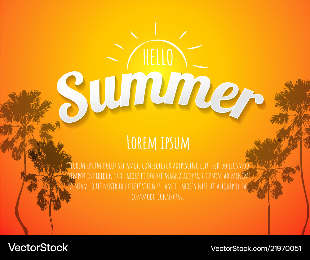 Summer time background of a glowing time Vector Image