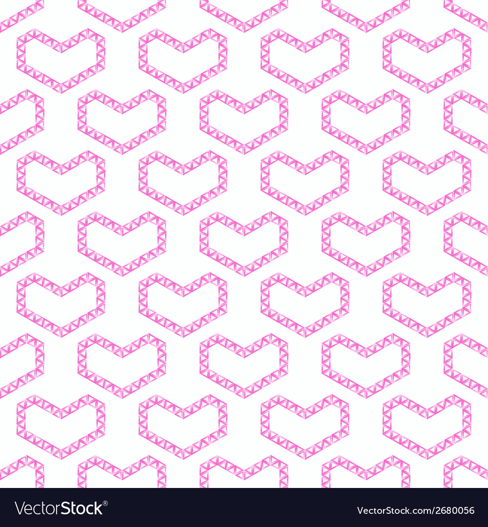 Abstract love seamless pattern - pink heart shapes