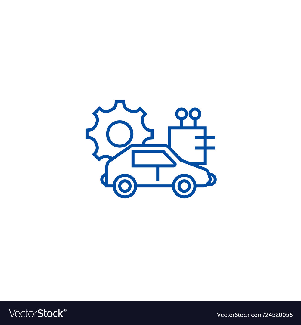 Automated car line icon concept Royalty Free Vector Image