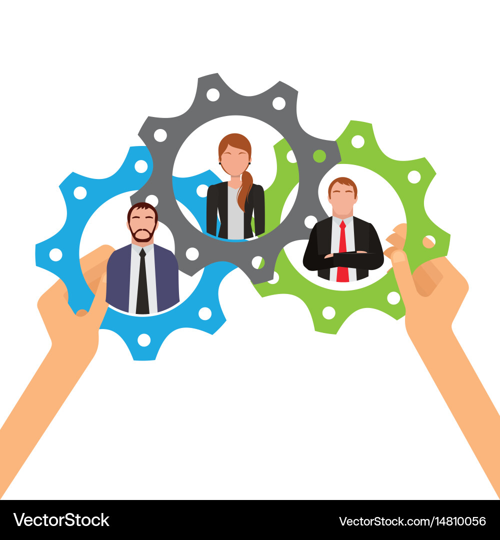 Businesspeople teamwork community icons Royalty Free Vector